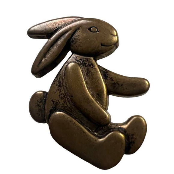 Vintage | Jewelry | Silver Plate Bunny Rabbit Stuffed Animal Metal ...
